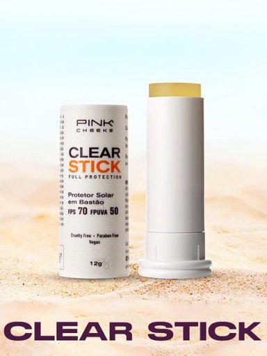 Protetor Solar Facial Stick Clear Pink Cheeks